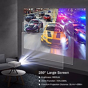 5G WiFi Native 1080P Outdoor Movie Projector, FINATI·CoolHut Wireless Projector with WiFi and Bluetooth, Mini Portable Projector with Carry Bag & Tripod Compatible with iPhone/PC/TV Stick/PS5(White)