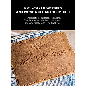 Silver Jeans Co. Men's Allan Slim Fit Straight Leg Jeans, Dark Wash BBS491, 36W x 32L