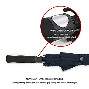 G4Free Large Oversized Golf Umbrella Double Canopy Navy Blue Windproof Waterproof Automatic Open Travel Umbrellas (Dark Blue)