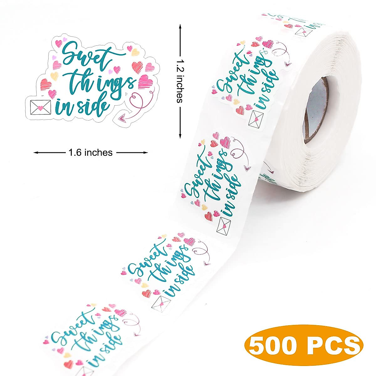 Muminglong 1.5 Inch Sweet Things in Side Sticker,Thank You Sticker, Small Business, Handmade Sticker,Packaging Sticker, 500 PCS