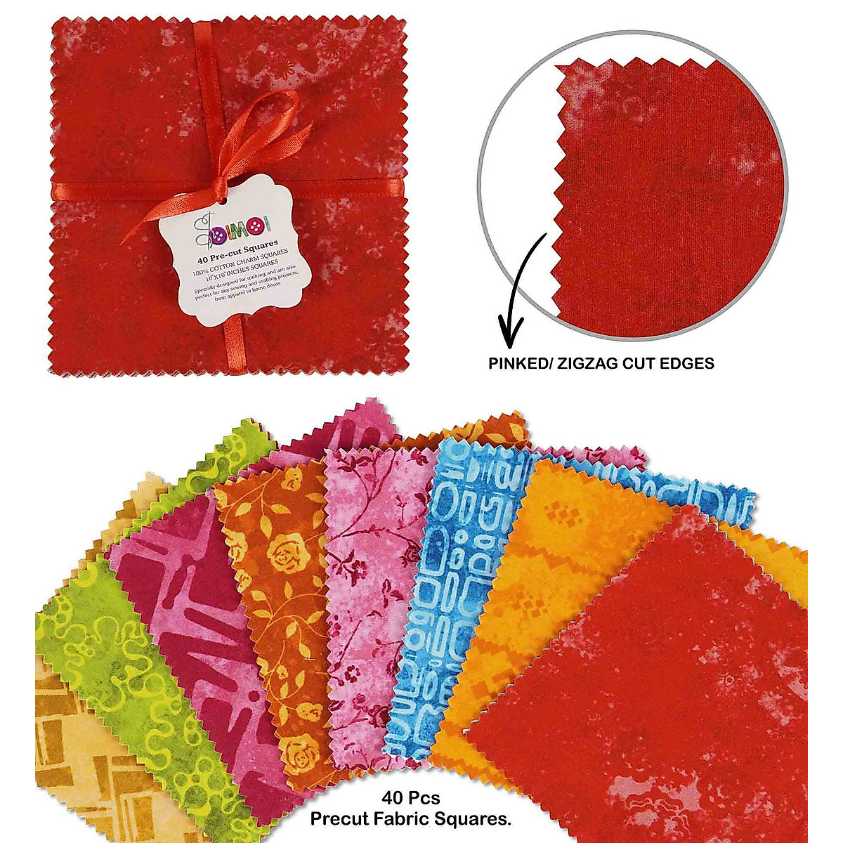 Soimoi Batik Print Precut 10-inch Cotton Fabric Quilting Squares Charm Pack DIY Patchwork Sewing Craft