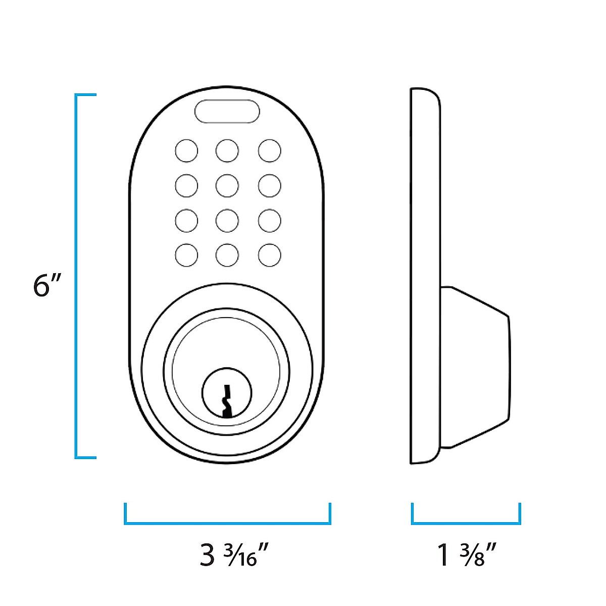 MiLocks XF-02AQ Digital Deadbolt Door Lock with Keyless Entry via Remote Control and Keypad Code for Exterior Doors