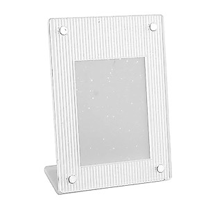 Picture Frame, Easy Cleaning Clear Table Top Photo Frame Acrylic Robust for Cards (Transparent (Wave Pattern))