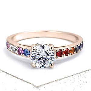 EQUALLI Transgender Pride Las Vegas Ring in 14K White Gold (Size: 6)