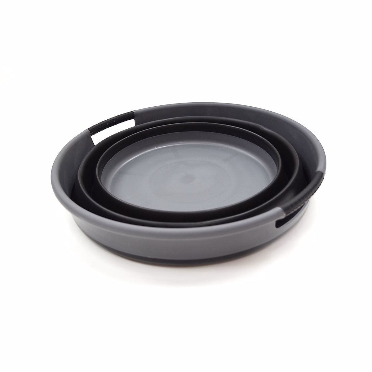 SAMMART 13L (3.4 Gallon) Collapsible Round Tub - Foldable Storage Container/Organizer - Portable Washing Bin - Space Saving Laundry Hamper/Basket, Water Capacity 10L (2.64 Gallon) (Black)