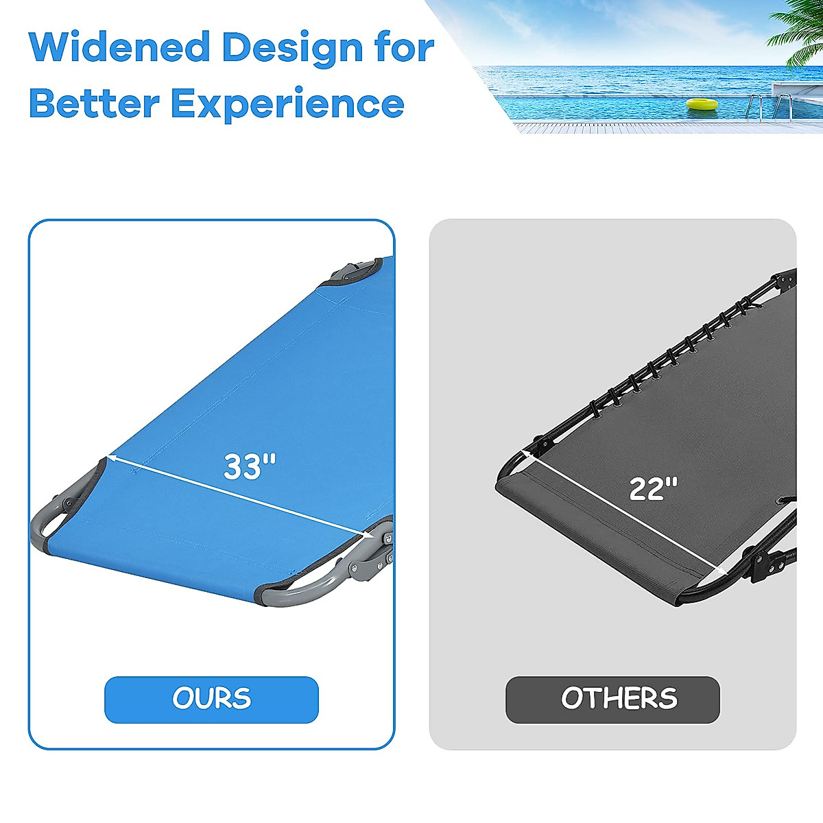 Tangkula Beach Chaise Lounge Chair with Hole for Face, Patio Folding Adjustable Reclining Beach Sunbathing Chair with Side Pocket, Portable Face Down Tanning Chair for Outdoor Backyard Poolside (2)