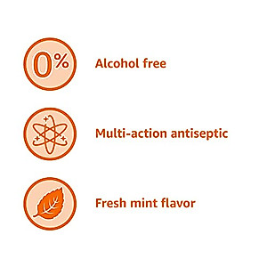 Amazon Basics Multi Action Antiseptic Rinse, Alcohol Free, Fresh Mint, 1 Liter, 33.8 Fluid Ounces, 1-Pack (Previously Solimo)