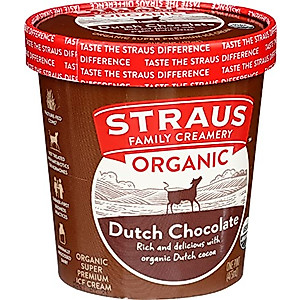 Straus Family Creamery, Organic Dutch Chocolate Ice Cream, 1 16 oz (Frozen)