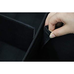 BENIZZA Under Bed Shoe and Clothes Storage Organizer - Customizable & Adjustable Dividers, Perfect Container for Under Bed or Closets, Sturdy Sides and Bottom, Large Shoes, Kids Men Women (Black)