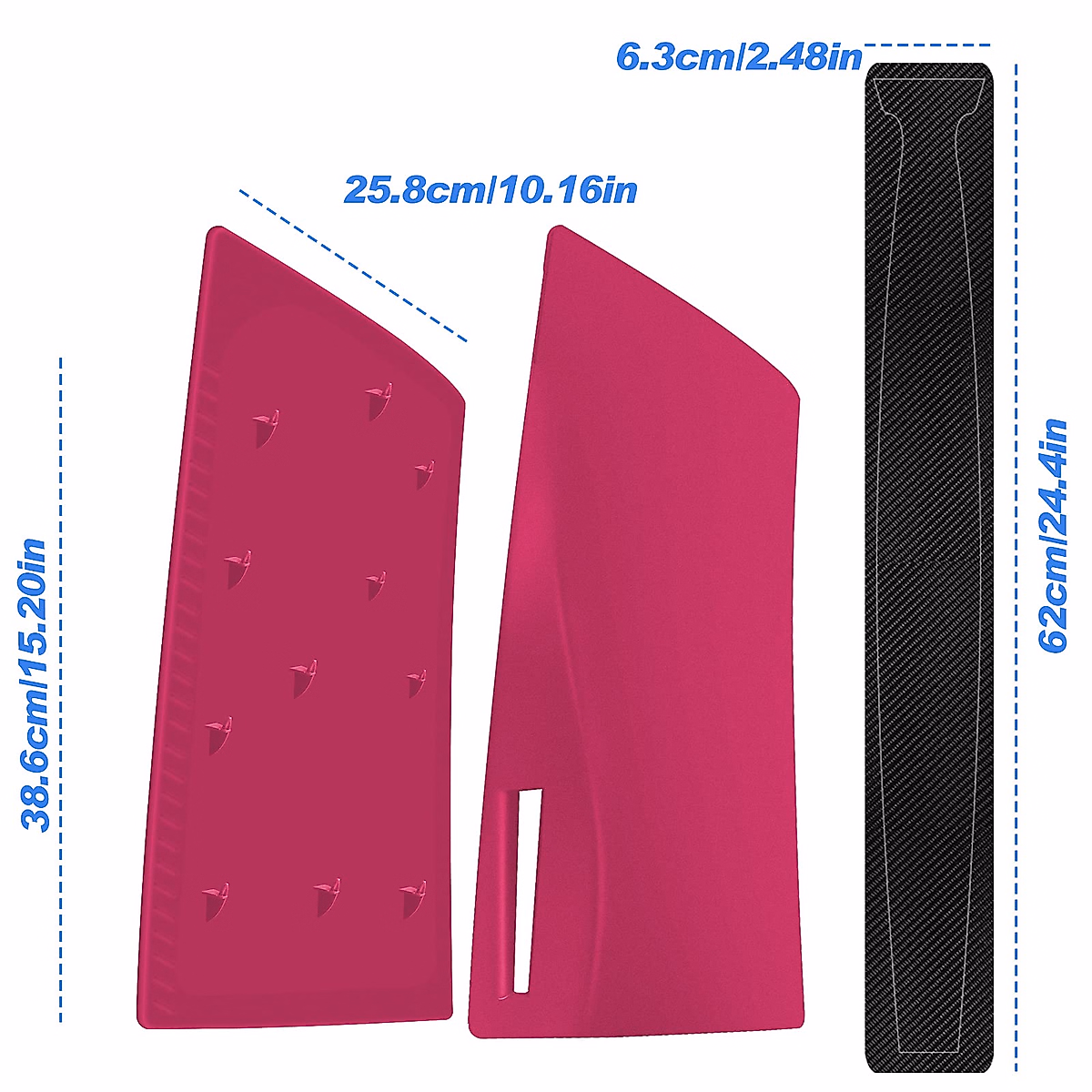 for PS5 Plate with Black Middle Skin, Cover Shell Faceplate for PS5 Disc Edition, Hard Shockproof Dustproof Matte Cover Replacement Side Plate Shell for Playstation 5 Console(Cosmic Red)