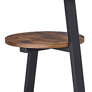 BEWISHOME Round End Table Side Table with Metal Frame, Accent Table Nightstand Bedside Table with 3-Tier Shelves, Small Table for Living Room Bedroom Couch Table Patent ID29897359 Rustic Brown KTZ41Z