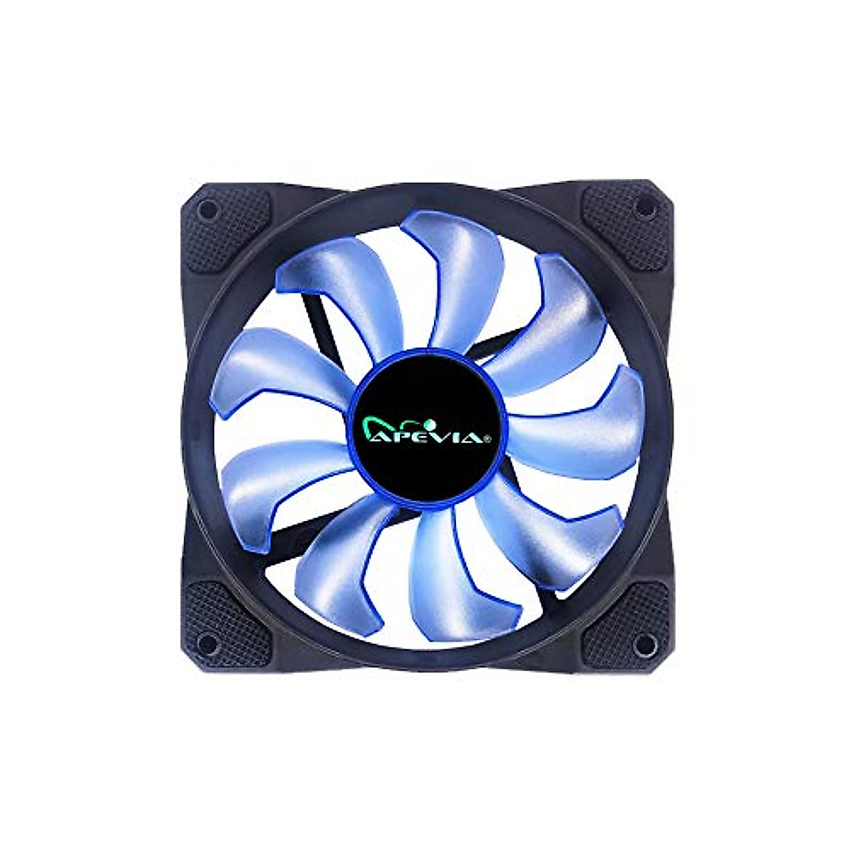 Apevia CO512L-BL Cosmos 120mm Blue LED Ultra Silent Case Fan w/ 16 LEDs & Anti-Vibration Rubber Pads (5 Pk)