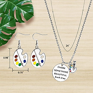 LittleBlueDeer Art Lover Gifts for Women,Artist Mugs for Coffee,Art Coffee Mugs for Women,Artistic Coffee Cups,Art Teacher Scarf,Artist Necklace for Girls