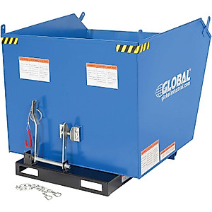 Global Industrial 1-1/2 Cubic Yard Low-Profile Self-Dumping Forklift Hopper, 6000 Lb. Cap.