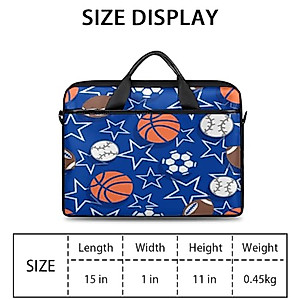 Sport Balls Laptop Computer Bag Waterproof Shoulder Messenger Bag 13-15 inch Durable Laptop Tote Bag with Shoulder Strap Handle Lightweight Crossbody Briefcase
