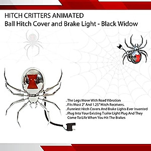Hitch Critters Animated Ball Hitch Cover and Brake Light -Black Widow