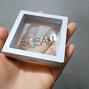 Full Rhinestone Personality Name Custom Brooch Commemorate Customized Monogram Initial Letter Pins Jewelry (stainless steel)