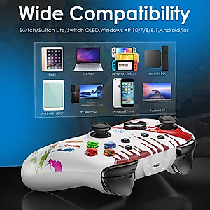 REDSTORM 2.4g Wireless Game Controller for Windows PC,Android,Switch,Steam Deck, PC Gaming Controller with 4 Programmable Buttons, Dual Vibration, Turbo, Motion Control, LED Light