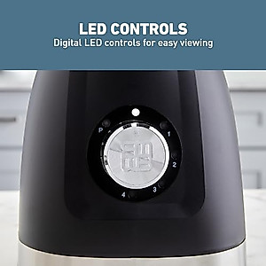 West Bend Blender with 48-Ounce Blending Jar and 20-Ounce Travel Cup, Compact Design with Dial Control, 700-Watts, Black