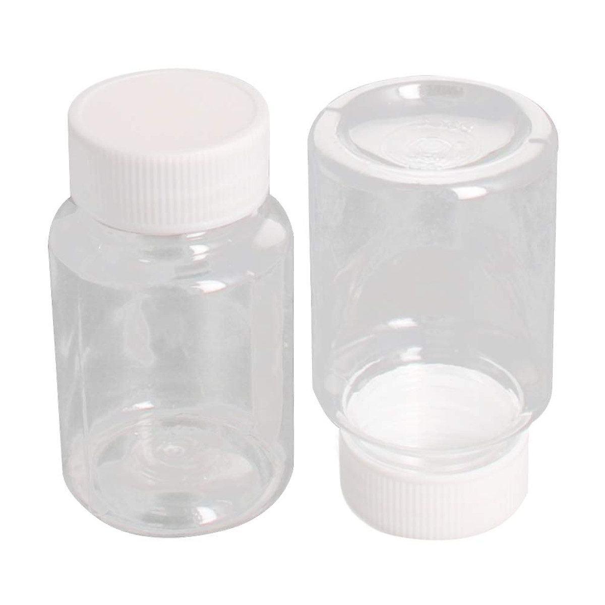 Aicosineg 10Pcs 2.71oz Plastic Bottles Lab Chemical Reagent Bottles 80ml Wide Mouth Liquid Solid Storage Bottles Round Sample Storage Containers Sealing Bottles with White Cap for Food Stores Clear