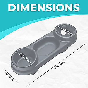 Universal Stroller Snack Tray - with Cup Holders - Upgraded Stroller Bar Attachment; Dual Non-Slip Grip Clip, Gray/Black (Gray)