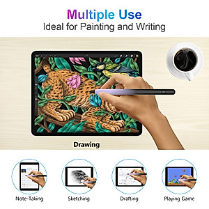 ​​​Stylus Pen for iPad 2018-2023 with Palm Rejection, Active Pencil for iPads 10th/9th/8th/7th/6th Gen, for iPad Pro11/12.9 inch, for iPads Air 5th/4th/3th, for iPad Mini 6th/5th Gen(Black and Purple)