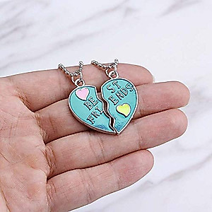 MJartoria BFF Necklace for 2-Cute Split Heart Pendant Best Friends Forever Friendship Best Friends Necklaces for Girls, Sisters