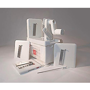 Paderno World Cuisine A4982807 8-Cut Collapsible Spiralizer, Folding 7-Blade, White