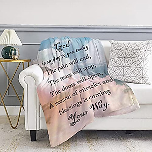 Bible Verse Blanket Christian Gifts for Women Prayer Throw Blanket with Inspirational Thought Religious Spiritual Catholic Gifts for Women Get Well Soon Gifts for Women Healing Blanket 60"x50"