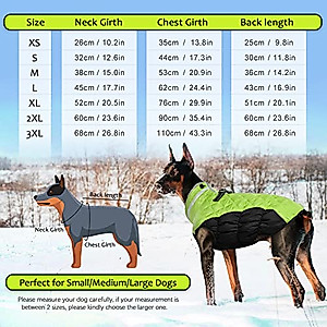 Lelepet Warm Dog Winter Coat Reflective Zippered Dog Jacket with Harness Windproof Dog Cold Weather Coats Snow Jacket for Small Medium Large Dogs Turtleneck Fleece Dog Vest for Winter, L
