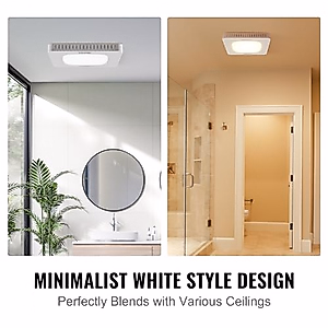 VEVOR Bathroom Exhaust Fan, 80 CFM High-Efficiency Ventilation, 1.5sones Low Noise Operation All-Copper Motor, Remote Control, Energy-Saving Bathroom Ceiling Fan, Attic Access Needed