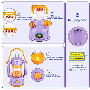Kids Camping Tent Set Toys, MIBOTE 45pcs Pop Up Play Tent with Camping Gear Indoor Outdoor Pretend Play Set for Toddler Boys Girls - Including Telescope