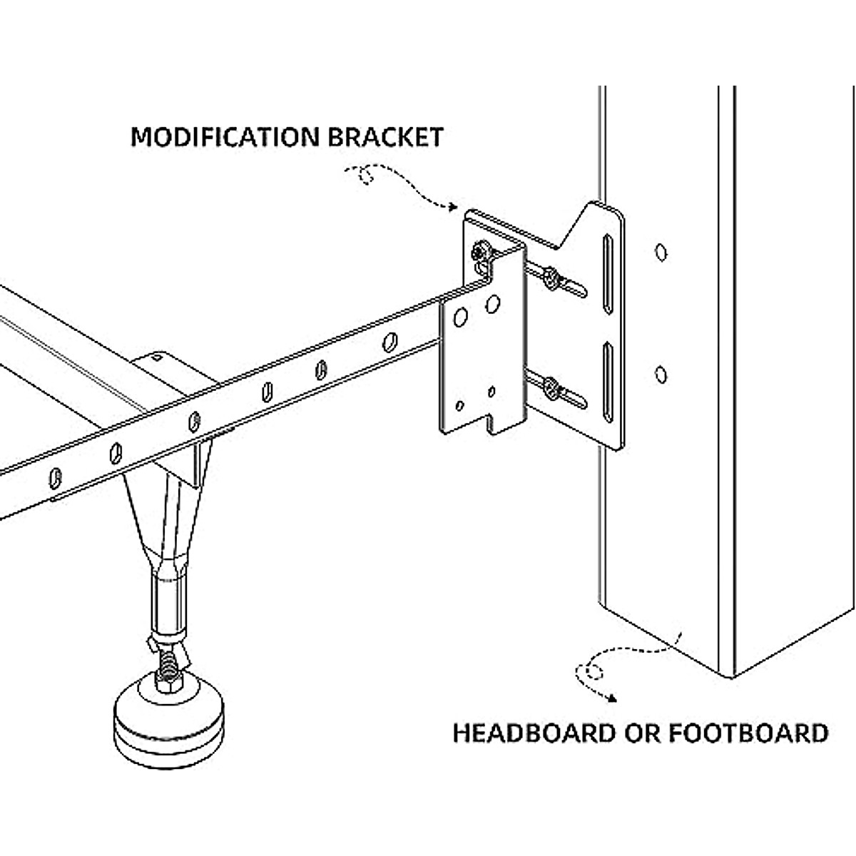 Bed Claw Queen Bed Modification Plate, Headboard Attachment Bracket, Set of 2