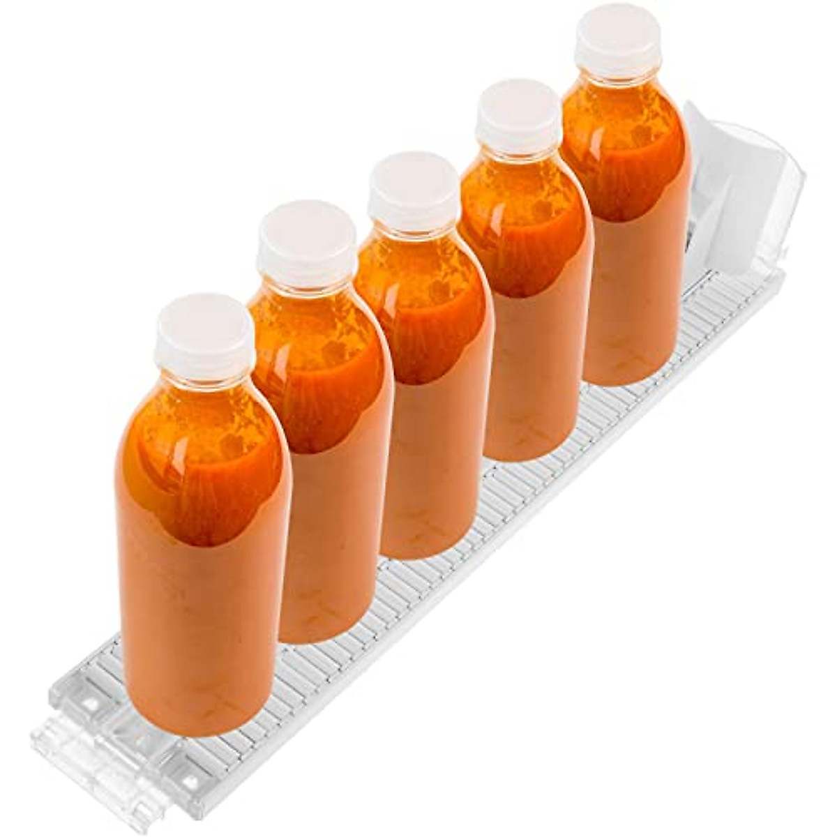 Drink Organizer for Fridge Plastic Pusher Tray Rack Automatic Vending Machine Sliding Organizer Fast Pusher Glide Pull Out Cabinet Shelf Drink Holder Refrigerator Drink Holder