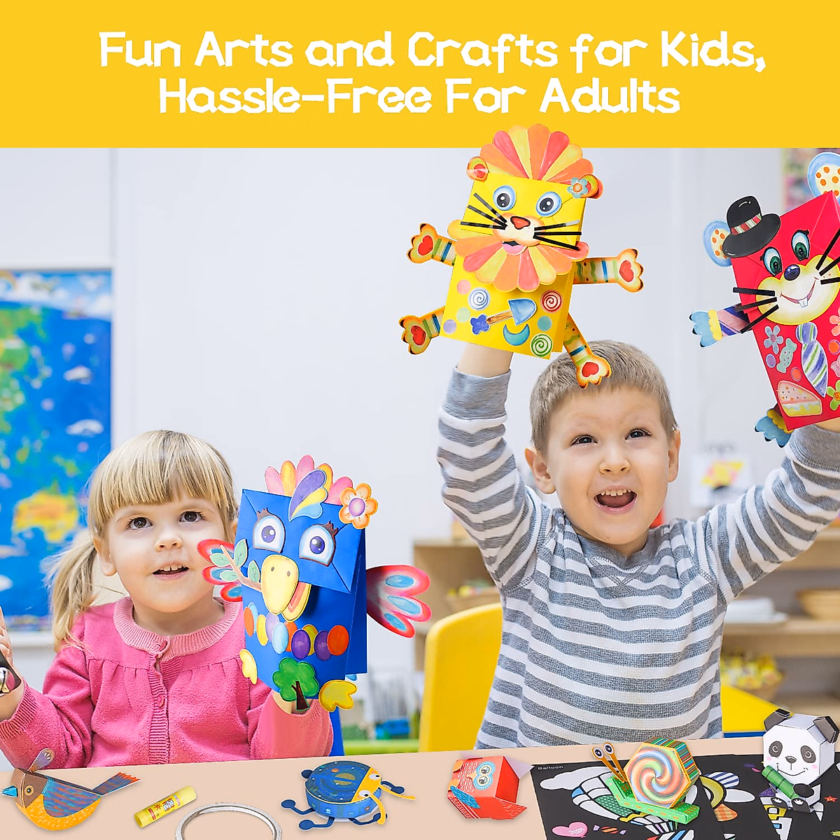 Officygnet Arts and Crafts for Kids Ages 3 4 5+, Toddler Craft Kit Toy Gifts for 3-5 Years Old, Fun Preschool Classroom Activity Project for Boy & Girl, Birthday Christmas Crafts Supplies for Kids