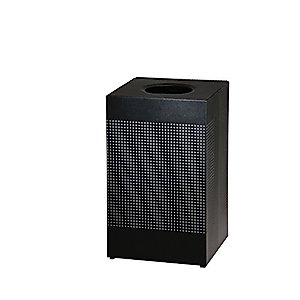 Rubbermaid Commercial Products Silhouettes Trash Can, 20-Gallon, Black, Steel Modern Look, Heavy Guage Garbage Can/Waste Basket for Outdoor/Indoor Spaces