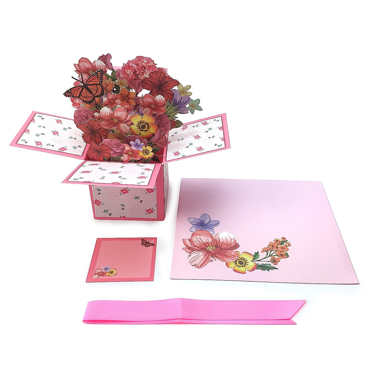 iLovepaper Happy Birthday Card, Birthday Pop Up Card, Handmade Birthday Cake Cards, 3D Birthday Greeting Cards, Happy Birthday Pop Up Cards (Flower 1)