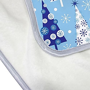 DreamBay Throw Blanket for Couch Sofa Bed Blue Christmas Tree Pattern Lightweight Blankets for Home Office Camping Travel Cozy Blanket 50x60 inches Washable