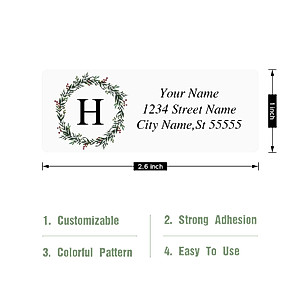 Return Address Personalized Custom Labels with Strong Adhesion, Can Be Used for Box, Paper, Plastic, Glass, Metal (2.6x1 Inch)