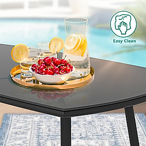 YITAHOME 4-Piece Patio Furniture Outdoor Bistro Set, All Weather Double Gray Rope Conversation Loveseat for Backyard, Balcony, Deck with Soft Cushions and Metal Table (Gray)