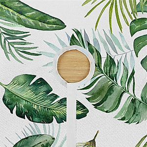 Yighty Outdoor Tablecloth with Umbrella Hole 60x84inch,Spring Summer Palm Leaf Outdoor Zipper Tablecloth,Waterproof and Wrinkle-Free Washable Rectangular Tablecloth for Picnics,Party,Camping and BBQ