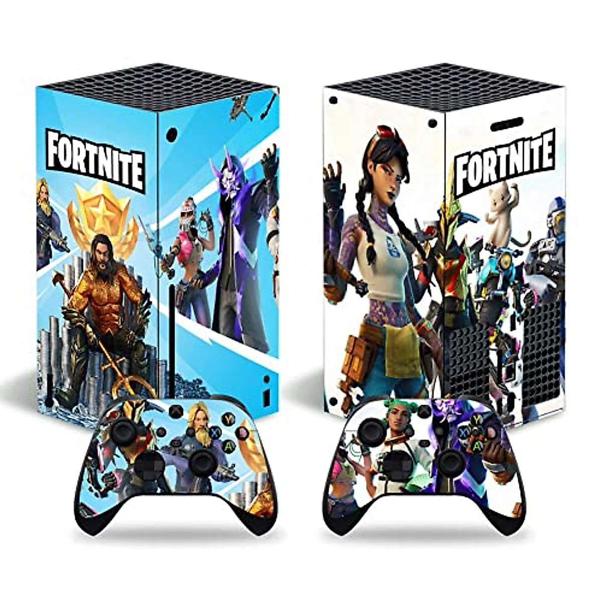 Vinyl Skin Decal Stickers for Xbox Series X Console Skin, Anime Protector Wrap Cover Protective Faceplate Full Set Console Compatible with Xbox Series X Controller Skins (Fortnite[4304])