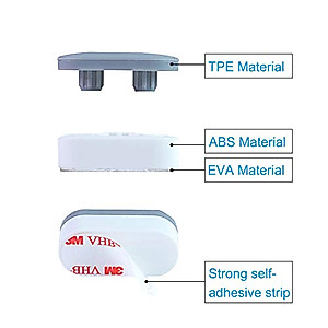 10 Pieces Toilet Seat Bumpers, Universal Buffer Toilet Lid Rubber Bumpers Each One with 2 Thickness TPE Pads(2 Heights) Strong Adhesive Bidet Bumpers Used for Home, Hotel, Hospital