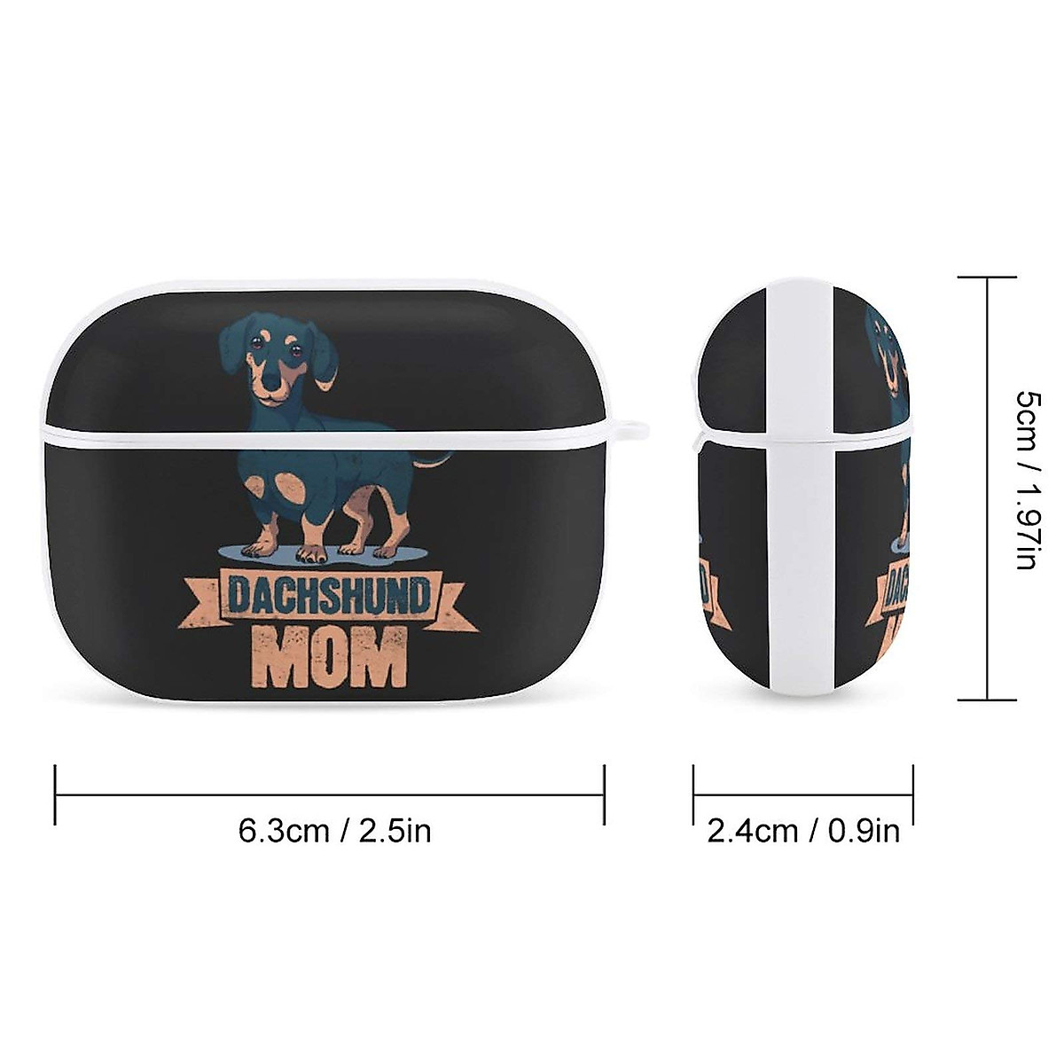 Dachshund Dog Owner, Airpods Case Cover for Apple AirPods Pro Cute Airpod Case for Men Women Boys Girls Silicone Protective Skin Airpods Accessories with Keychain