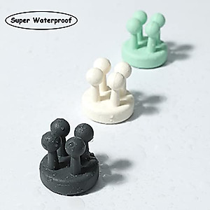 4 Pcs Silicone Waterproof Toothbrush Holders,Multi-Function Self Adhesive Hooks for Hanging Key Clothes Towel Cable for Kitchen Bathroom Home Office White