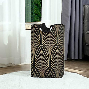 Laundry Hamper Art Deco Design Laundry Basket Collapsible Storage Bin with Handles for Clothes Washing Bedroom Organizer Toy Collection