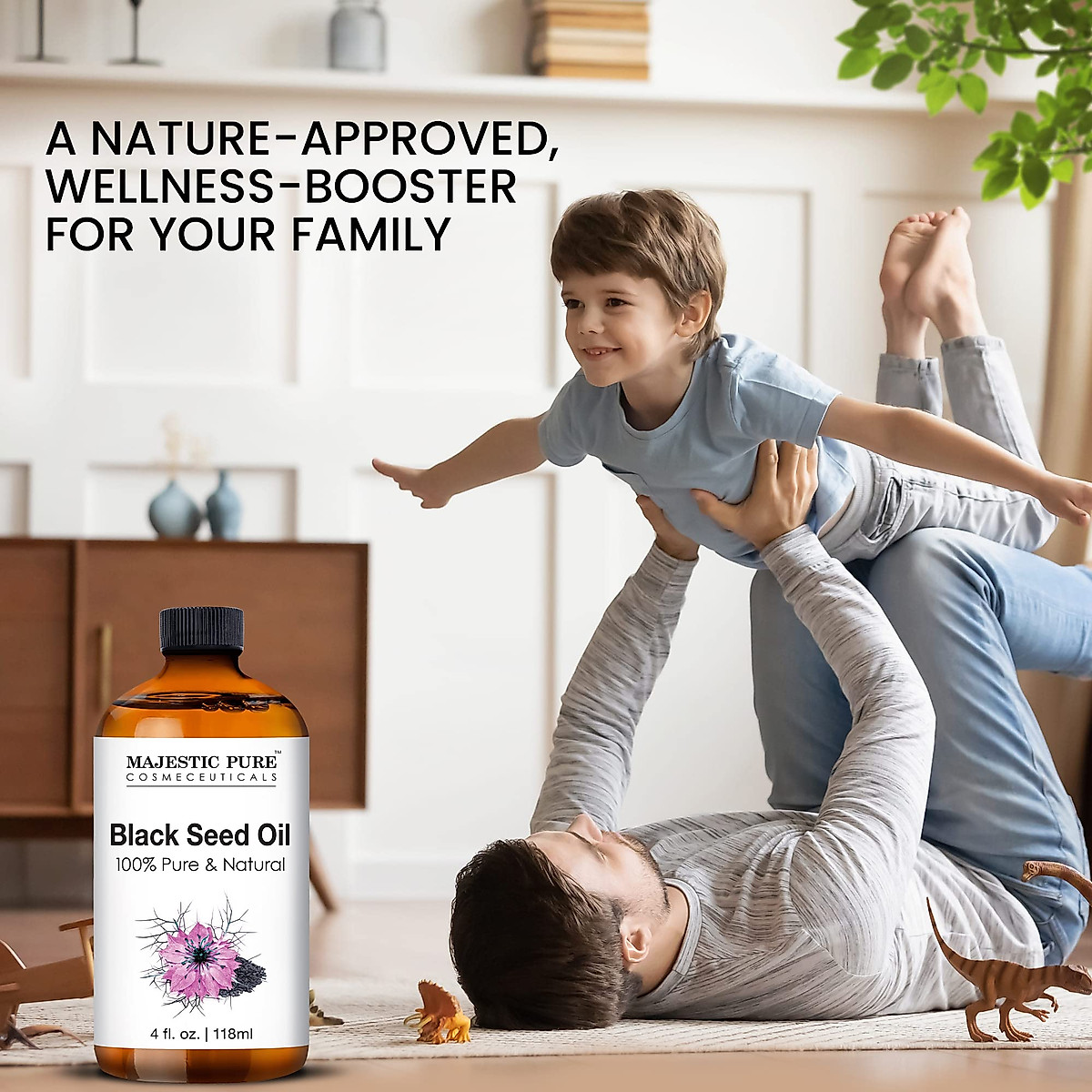 MAJESTIC PURE Black Seed Essential Oil | 100% Pure and Natural Black Seed Oil | Premium Grade Essential Oils for Hair Care, Home Diffusers, Skin, Aromatherapy, Massage and Humidifiers | 4 Fl Oz