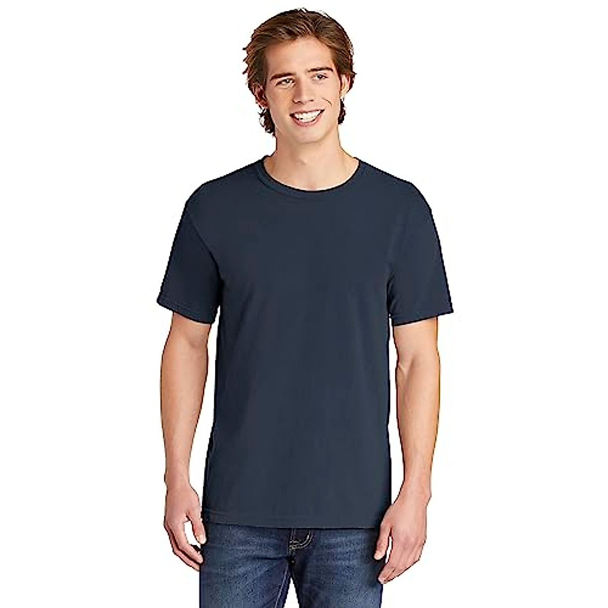 Comfort Colors Men's Adult Short Sleeve Tee, Style 1717 (Large, Midnight), Navy