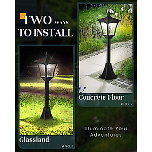 Seovix 70" Solar Lamp Post Lights Outdoor Waterproof IP65, Solar Lamp Posts Outdoor Lighting, LED Solar Pole Light for Garden, Lawn, Pathway, Driveway, 1-842-108