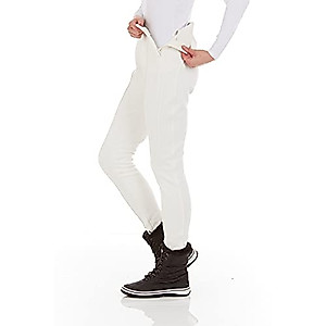 Arctic Quest Women's Snow Ski Pants Water Resistant Softshell Insulated Skinny Fit Pants Snowboarding Hiking Winter Outdoor, Vanilla, Small